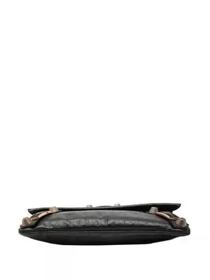 Balenciaga Lambskin Leather Motocross Giant 21 Envelope Clutch Bag - Black