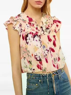 Ulla Johnson Eleonore Ruffled Floral-print Top