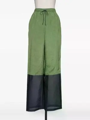 MULLER OF YOSHIOKUBO Wrinkles Two-tone Drawstring Trousers - Green