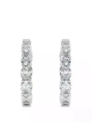 Diamond Essentials 14k White Gold Diamond Hoop Earrings