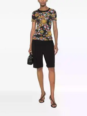 Versace Floral-print T-shirt - Black