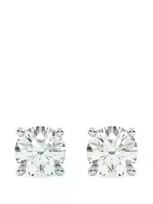 Diamond Essentials Diamond Solitaire Stud Earrings In 14k White Gold - Silver