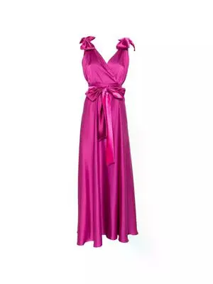 LE RJTANGE Bow-detail Maxi Dress - Pink