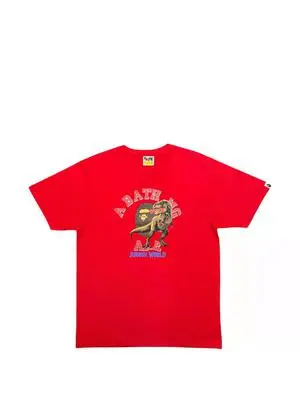 A BATHING APE Jurassic World Raptor College T-shirt - Red