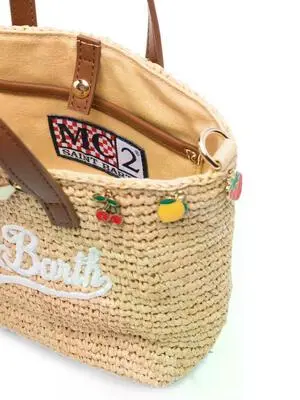 MC2 SAINT BARTH Raffia Tote Bag With Fruit Charms