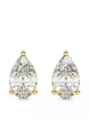 DIAMOND ESSENTIALS 14k Yellow Pear Cut Lab-grown Diamond Solitaire Stud Earrings - Gold