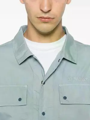 C.P. COMPANY Logo-embroidered Short-sleeve Overshirt