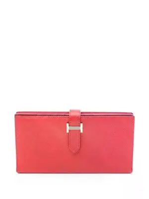 Hermès Long Béarn Soufflet Bi-fold Wallet - Red