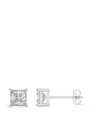 Diamond Essentials 14k White Gold Princess-cut Diamond Stud Earrings