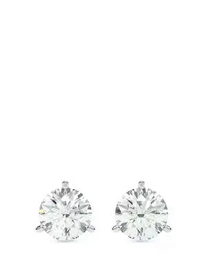 Diamond Essentials 5 Carat Solitaire Stud Earrings In 14k White Gold - Silver