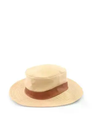 Hermès Linen Hat With Leather Trim