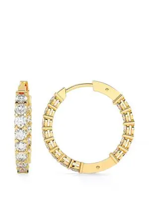 Diamond Essentials Diamond Hoop Earrings In Yellow