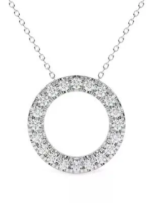 DIAMOND ESSENTIALS Lab-grown Diamond Circle Pendant Necklace - Silver