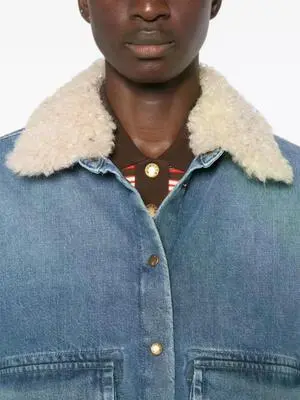 Moncler Long Sleeve Jacket With Fur Trim