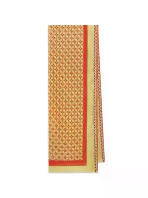 Malìparmi Geometric Fringed Scarf - Red