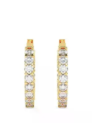 Diamond Essentials 14k Yellow Pavé-set Diamond Hoop Earrings - Gold