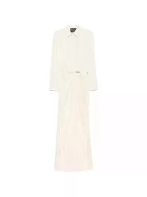 DONDUP Pinstripe-print Draped Maxi Gown