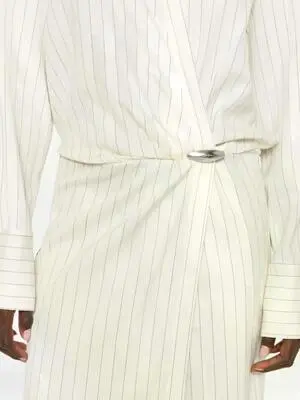 DONDUP Pinstripe Draped Maxi Gown