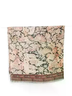 PIERRE-LOUIS MASCIA Jacquard-woven Fringed Scarf - Black