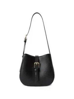 Furla Leather Bucket Bag With Buckle Detail - Black