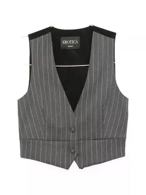 DONDUP Pinstripe-pattern Cropped Waistcoat