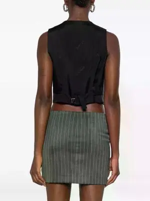DONDUP Pinstripe-pattern Cropped Waistcoat