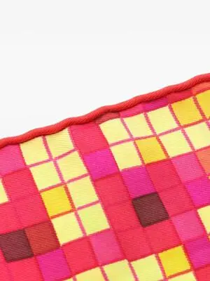 Hermès 2010s Mosaique Au 24 Fringe Scarf - Pink