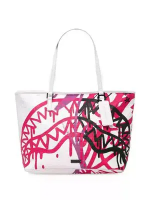 SPRAYGROUND Crash Graff Turbo Graffiti-print Tote Bag - White
