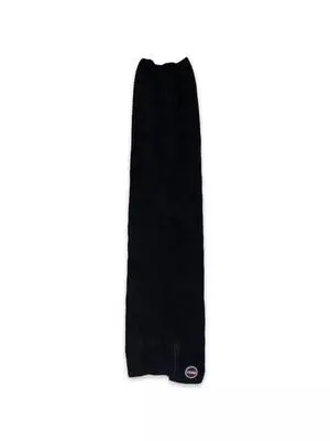 COLMAR Ribbed-knit Logo-patch Scarf - Black