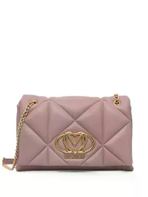 Moschino Logo-plaque Quilted Crossbody Bag - Pink