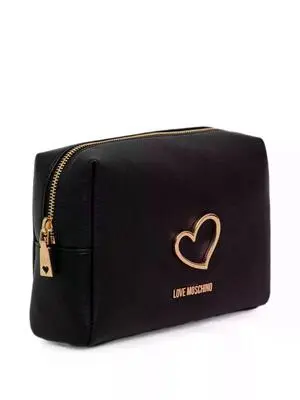 Moschino Heart-plaque Make-up Bag - Black