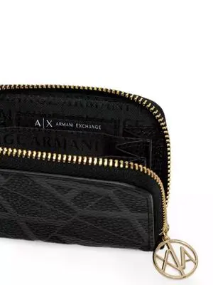 Armani Exchange Logo-plaque Chain-strap Wallet - Black