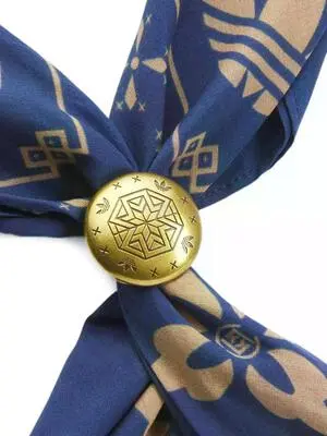 Adidas X Clot Geometrical Logo-print Metal-ring Scarf