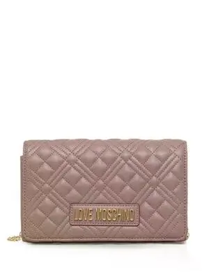 Moschino Logo-lettering Quilted Crossbody Bag - Pink