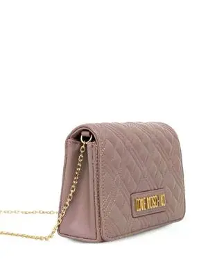 Moschino Logo-lettering Quilted Crossbody Bag - Pink