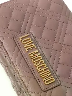 Moschino Logo-lettering Quilted Crossbody Bag - Pink