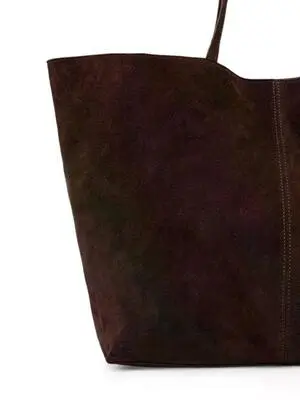 VICOLO Large Suede Tonal-stitching Tote Bag