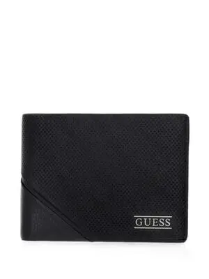 Guess Boston Perforated Leather Wallet Black
