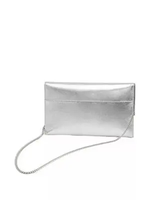 Patrizia Pepe Fly Metallic-effect Clutch Bag - Silver