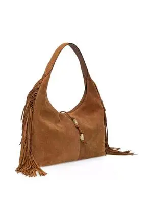 PEDRO DEL HIERRO Fringe-detail Suede Tote Bag - Brown
