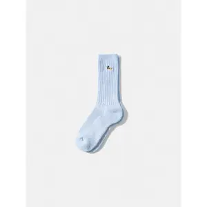 EDMMOND STUDIOS Duck Logo Ribbed Crew Socks - Plain Light Blue