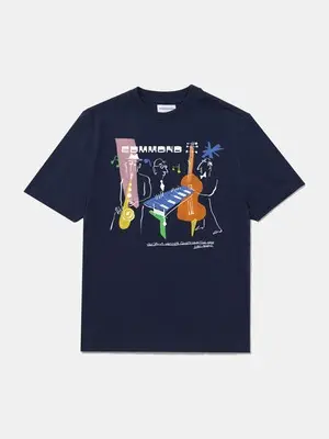 EDMMOND STUDIOS Cassette Print T-shirt - Plain Navy