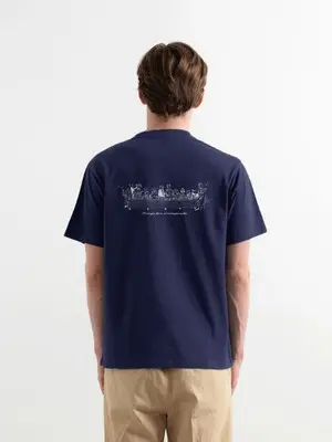 EDMMOND STUDIOS Banquet Hall Print T-shirt - Plain Navy