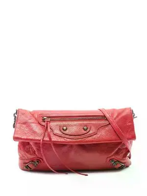 Balenciaga 2000s Envelope Leather Shoulder Bag - Red