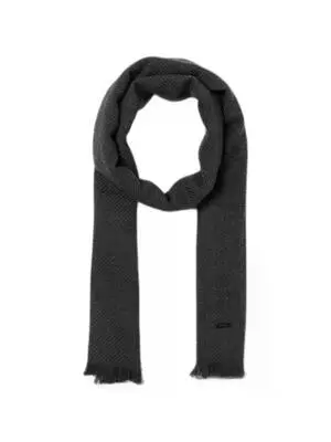 BROOKSFIELD Ribbed-knit Wool Scarf - Grey