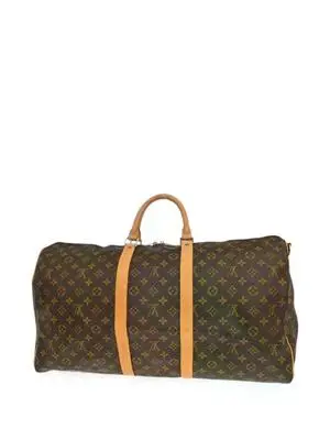 LOUIS VUITTON 2001 Keepall Bandoulière 55 Monogram Holdall Bag - Brown