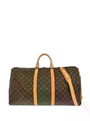 LOUIS VUITTON Keepall Bandoulière 55 Monogram Holdall Bag - Brown