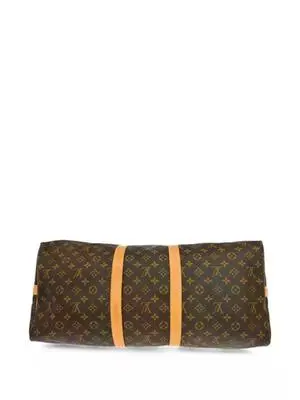 LOUIS VUITTON Keepall Bandoulière 55 Monogram Holdall Bag - Brown
