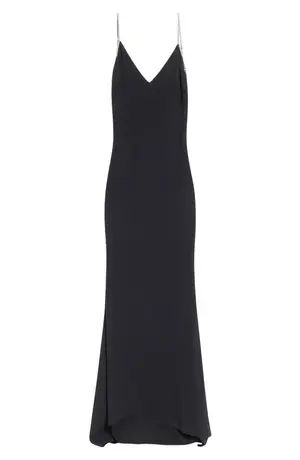 TOM FORD Crystal Chain Strap Open Back Satin Gown