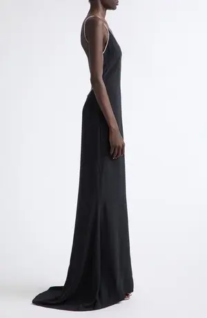 TOM FORD Crystal Chain Strap Open Back Satin Gown
